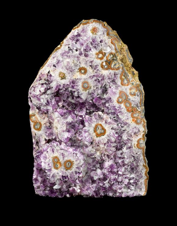 Bonhams : Amethyst Stalactites in Cross-section