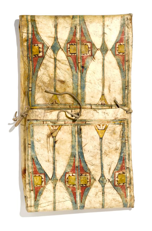 Bonhams : A Cheyenne painted parfleche envelope