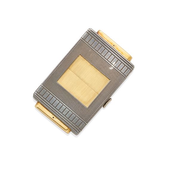 Bonhams : A gilt metal purse watch with concealed dial, Cartier