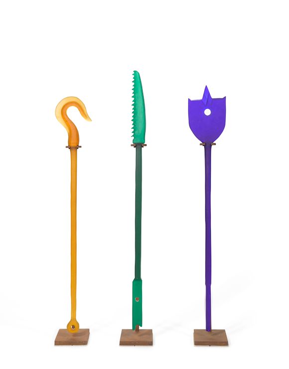 Bonhams : Rick Beck (born 1960) Hook Staff, Saw Staff, Spade Bit ...