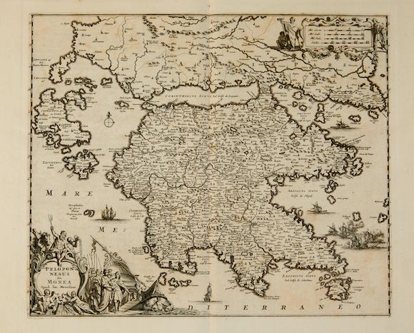 Bonhams : DAPPER, OLFERT. 1636-1689. Naukeurige Beschryving van Morea, eertijes Peloponnesus ...