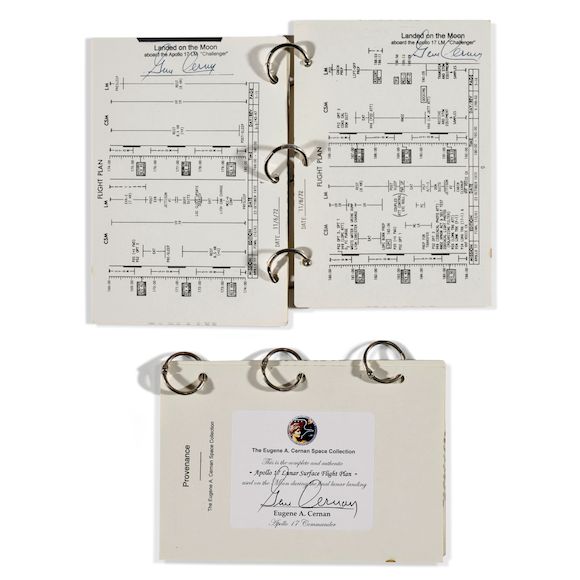 Bonhams : APOLLO 17 FLIGHT PLAN FLOWN TO THE LUNAR SURFACE.