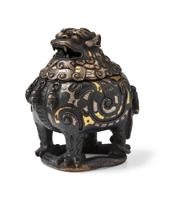 Bonhams : A GOLD AND SILVER INLAID 'LUDUAN' CENSER 18th/19th century