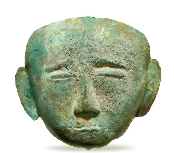 Bonhams : A gilt copper alloy funerary mask Liao dynasty