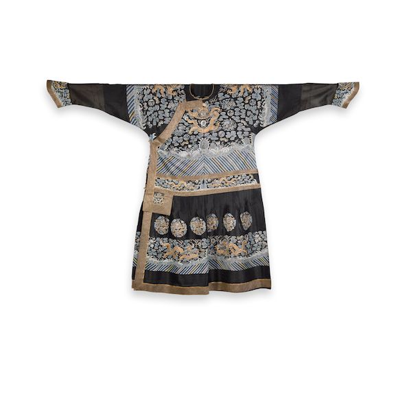 Bonhams : A rare embroidered silk gauze formal summer 'dragon' robe ...
