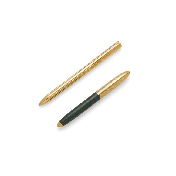 Bonhams : A Louis Vuitton green leather Doc fountain pen and a Louis ...
