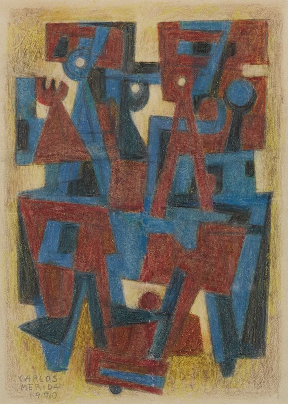 Bonhams : Carlos Mérida (1895-1984) Untitled (Two figures)1970colored ...