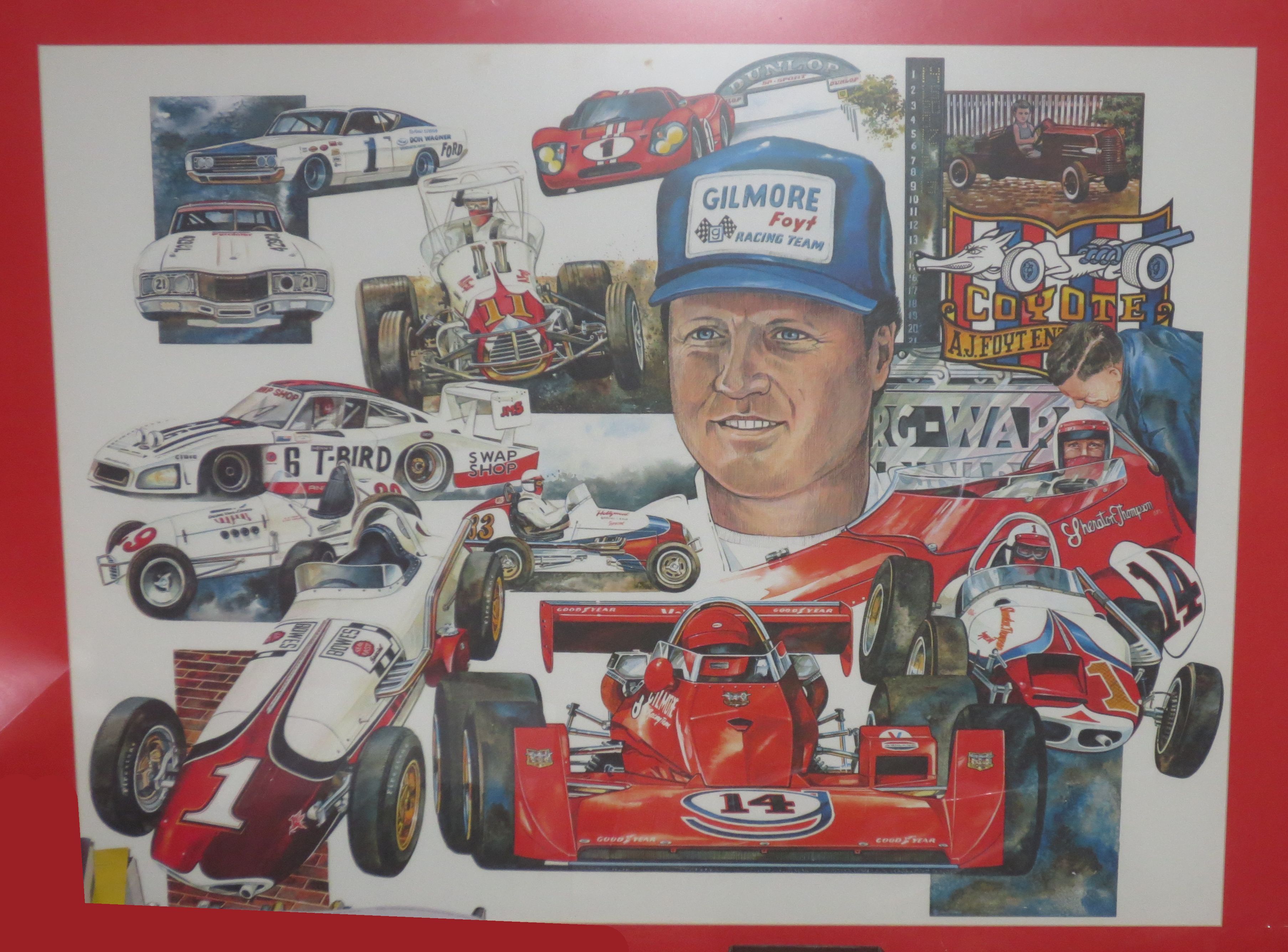 Bonhams Cars : A Rare A.J. Foyt Print After David Lord,