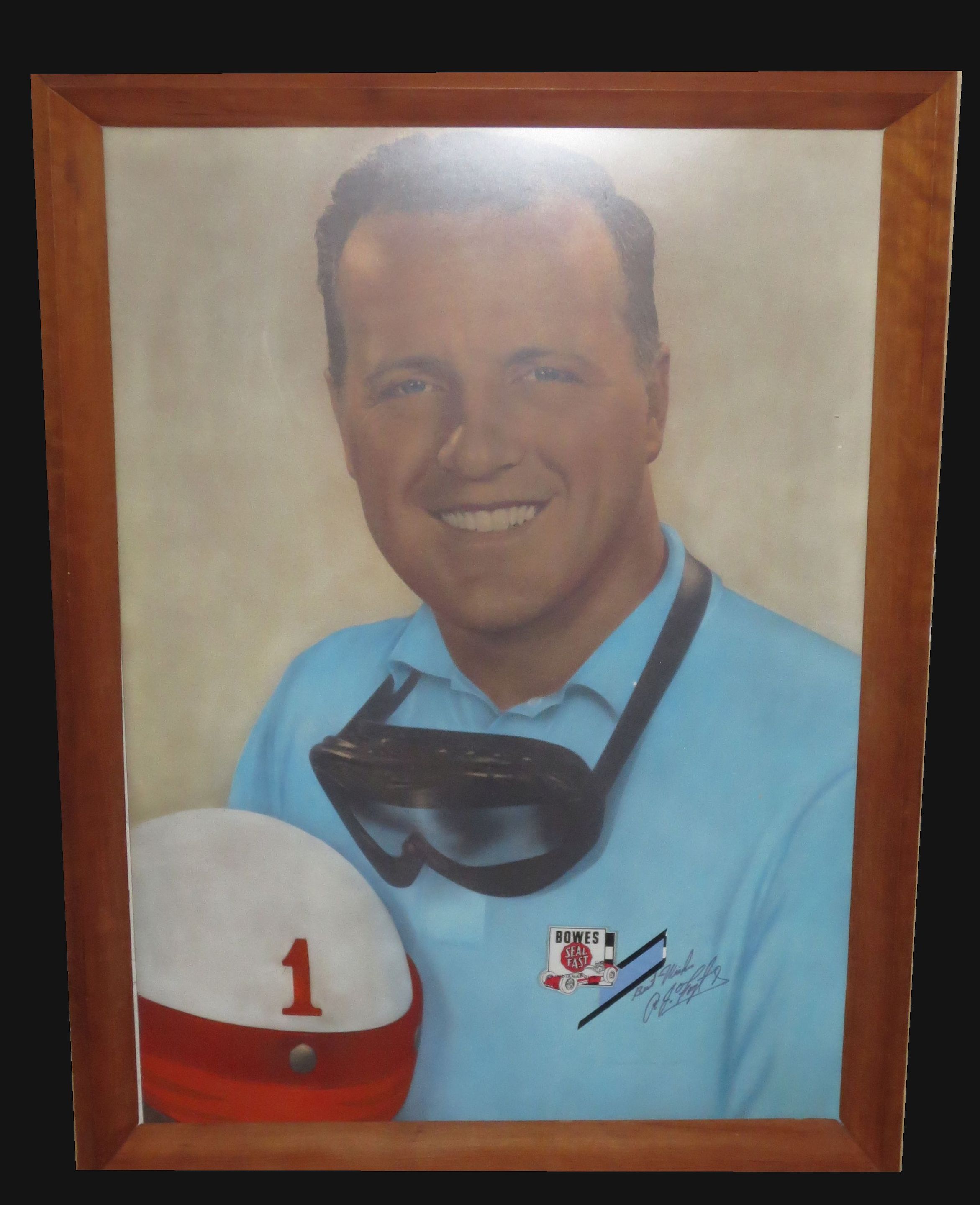 Bonhams Cars : A Signed A J Foyt Bowes Seal Fast Presentation Poster,
