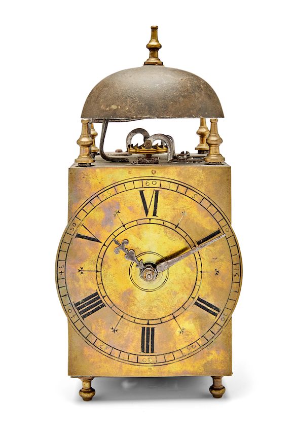 Bonhams : An Italian iron and brass lantern clock with six hour ...