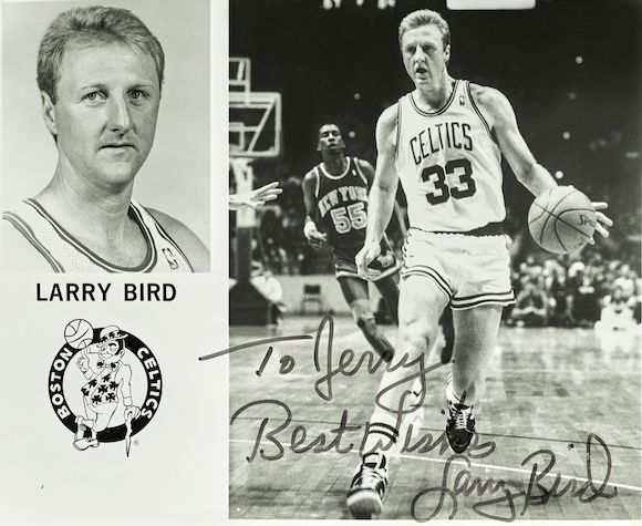 Bonhams : A SIGNED PHOTOGRAPH OF LARRY BIRD circa 1980s