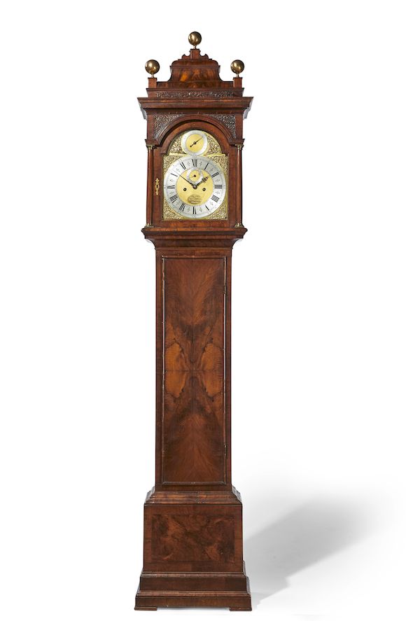 Bonhams : A walnut tall case clock signed Daniel Quare and Stephen ...