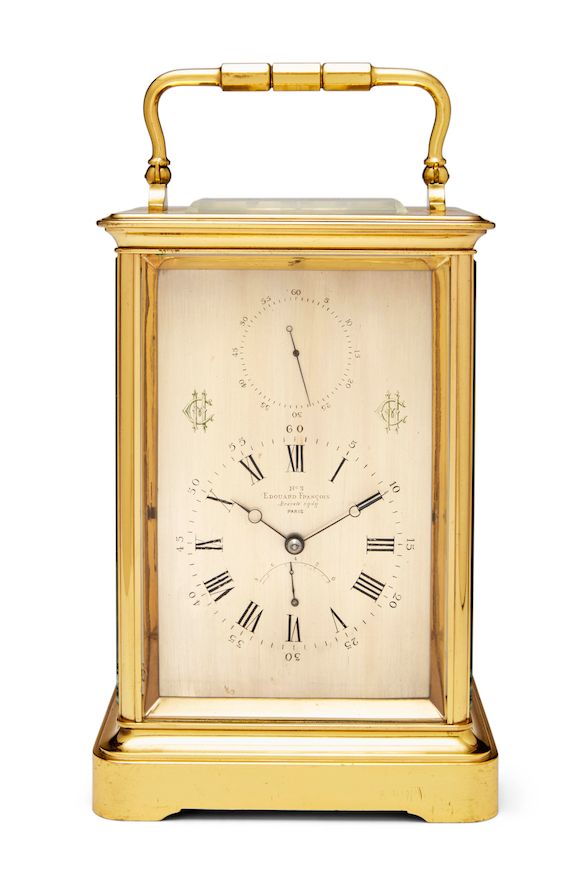 Bonhams : A fine and very rare giant chronometer carriage clock with ...