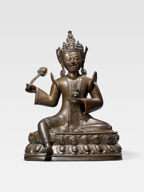 Bonhams : A COPPER INLAID COPPER ALLOY FIGURE OF SHANGLON DORJE DUDUL ...