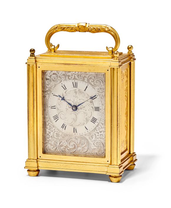 Bonhams : A fine and rare engraved gilt miniature carriage ...