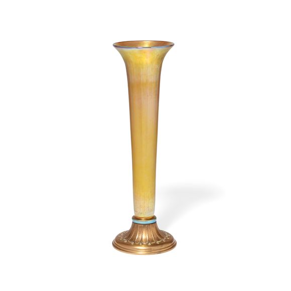 Bonhams : A Tiffany Studios Favrile Glass and Enameled Bronze Trumpet ...