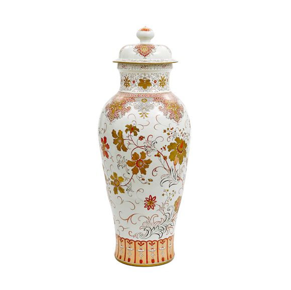 Bonhams : A Chinese Style porcelain iron-red gilt 'soldier vase' Modern