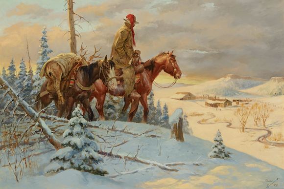 Bonhams : Charlie Dye (1906-1972) Meat for the Outfit 20 x 30in ...