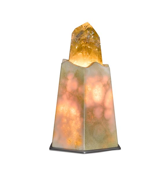 Bonhams : Rock Crystal Quartz Point on Illuminated Base