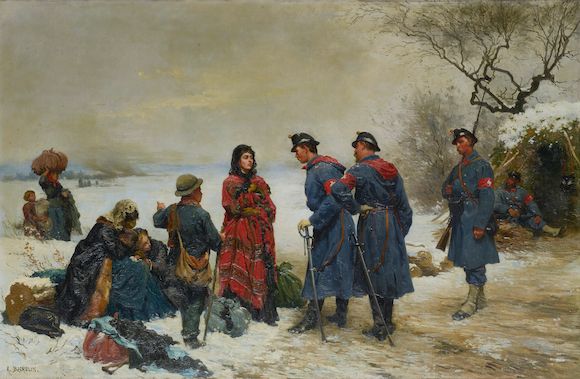 Bonhams : AUGUSTE BACHELIN (SWISS, 1830-1890) The Fugitives - Frontière ...