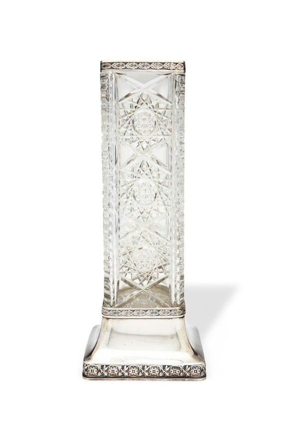 Bonhams : A silver-mounted cut-glass vase Egor Cheriatov, Moscow, 1908 ...