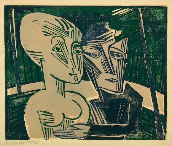 Bonhams : Conrad Felixmüller (1897-1977); Menschen im Wald [Paar im ...