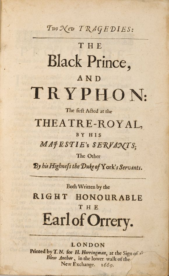 Bonhams : RESTORATION DRAMA and POETRY. Roger Boyle, Earl of Orrery ...