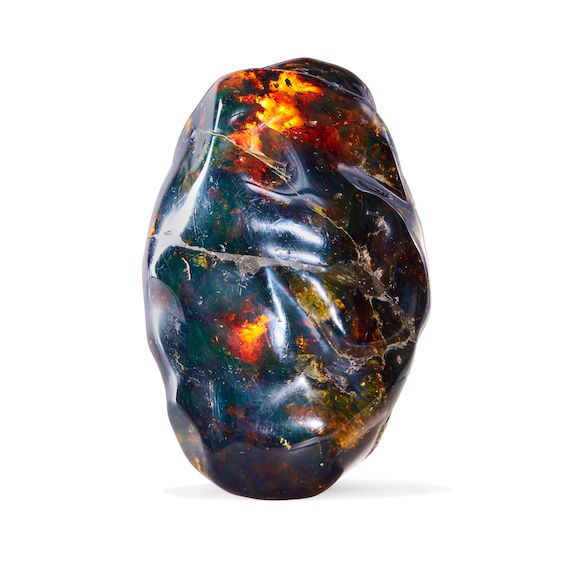 Bonhams : Large Green Amber specimen