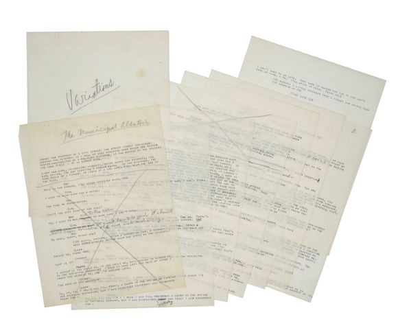 Bonhams : WILLIAMS, TENNESSEE. 1911-1983. Annotated Typescript Draft for The Municipal Abattoir ...