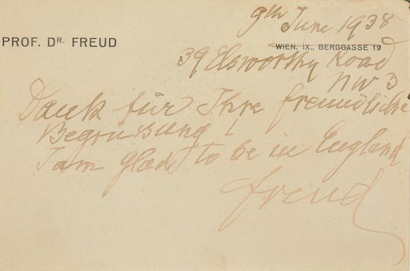 Bonhams : FREUD, SIGMUND. 1856-1939. Autograph Note Signed ("Freud"),