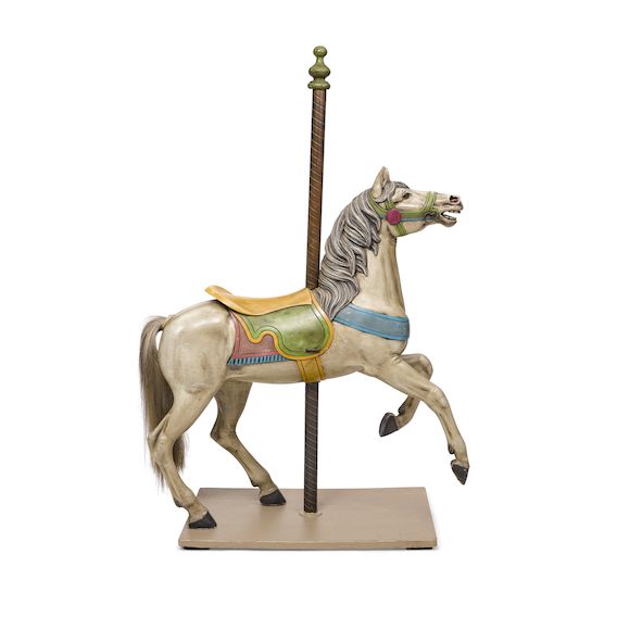Bonhams : A Gustav Dentzel Polychrome Painted and Carved Wood Carousel ...