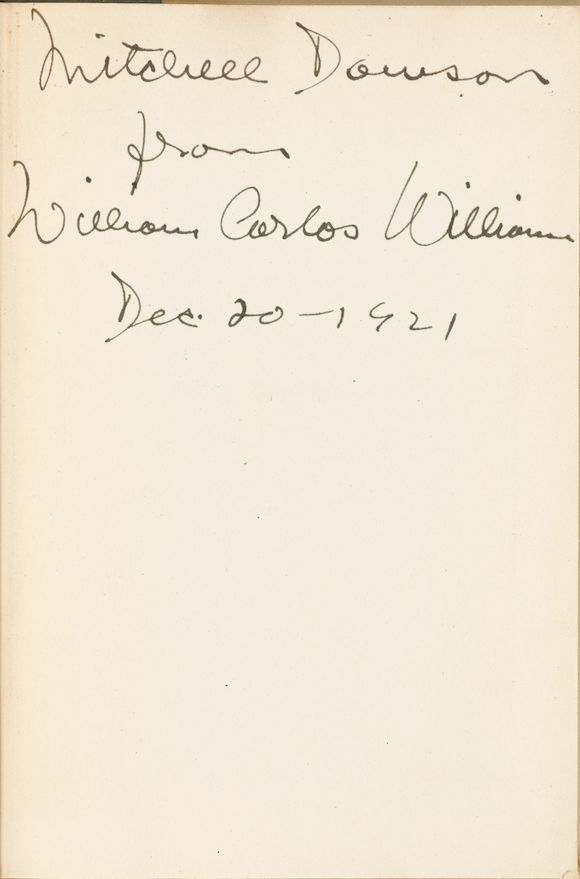 Bonhams : WILLIAMS, WILLIAM CARLOS. 1883-1963. Sour Grapes. A Book of Poems. Boston The Four ...