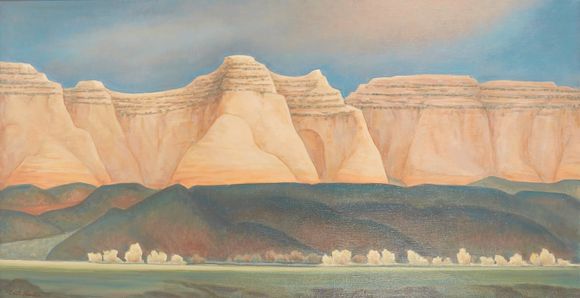 Bonhams : Edith Anne Hamlin (1902-1992) Mesas - Southwest 25 x 48in