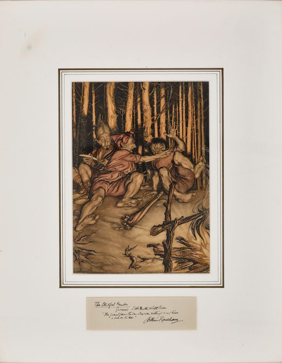 Bonhams : RACKHAM, ARTHUR. 1867-1939. Original watercolor, 'The Skilful ...
