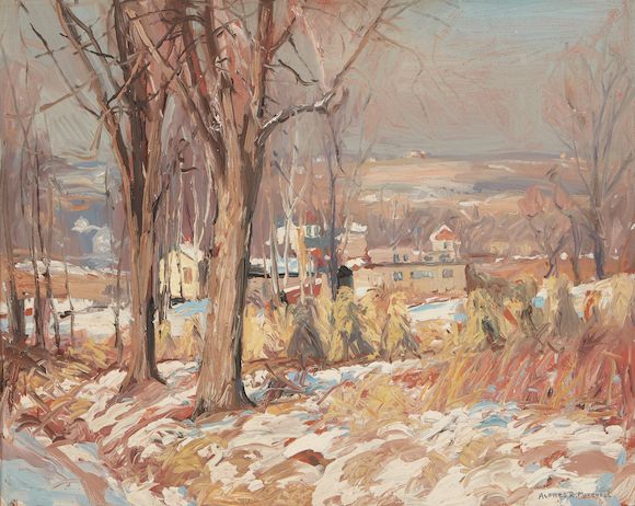 Bonhams : Alfred R. Mitchell (1888-1972) Through the Trees 16 x 20in