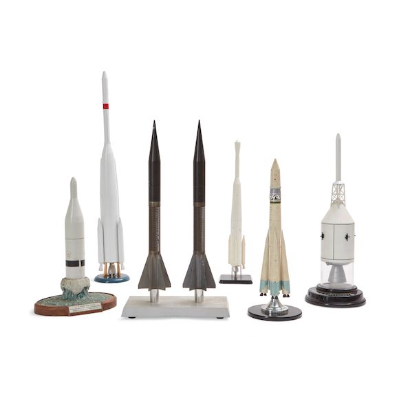 Bonhams : ROCKETS. Group of 6 models, 18 to 24 inches.