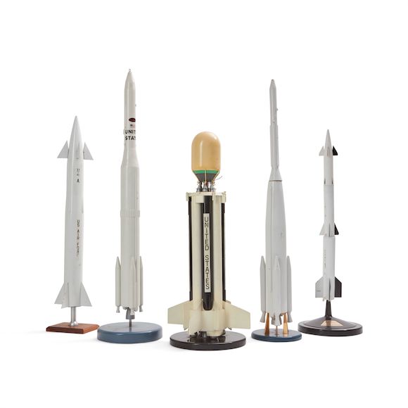 Bonhams : ROCKETS. Group of 5 contractor's models, approximately 35 to ...