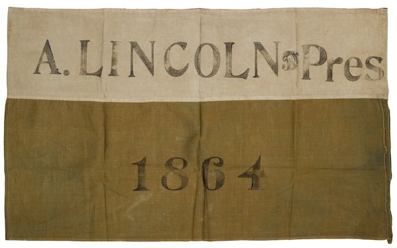 Bonhams : LINCOLN FOR PRESIDENT. 1864 Abraham Lincoln Campaign Flag,