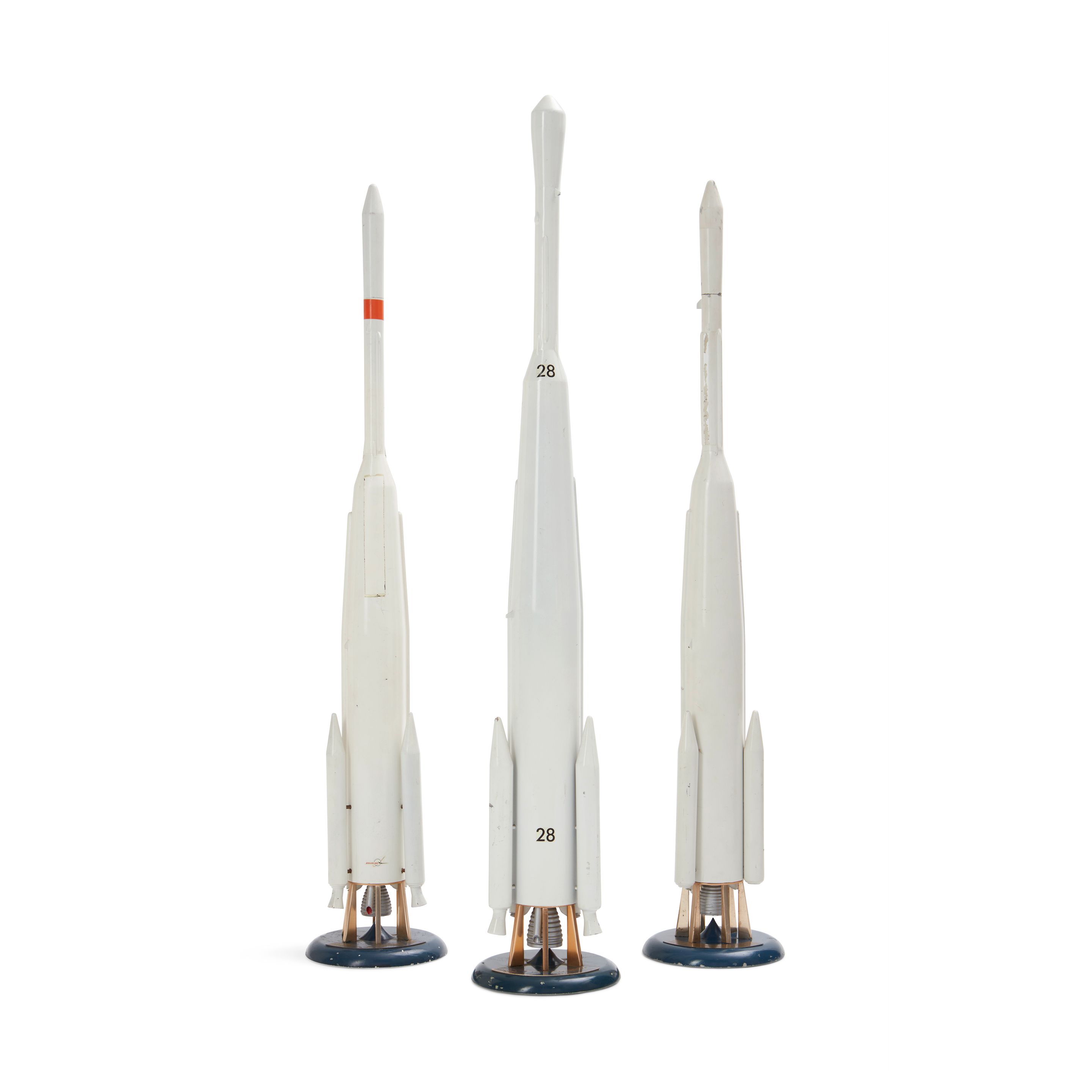 Bonhams : GROUP OF 3 DELTA ROCKET MODELS. 3 contractor models, tallest ...