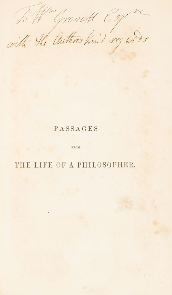 Bonhams : BABBAGE, CHARLES. 1791-1871. Passages from the Life of a ...