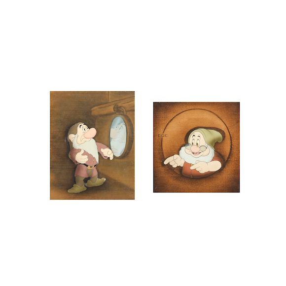 Bonhams : A pair of celluloids of Doc and Grumpy from Snow White and ...