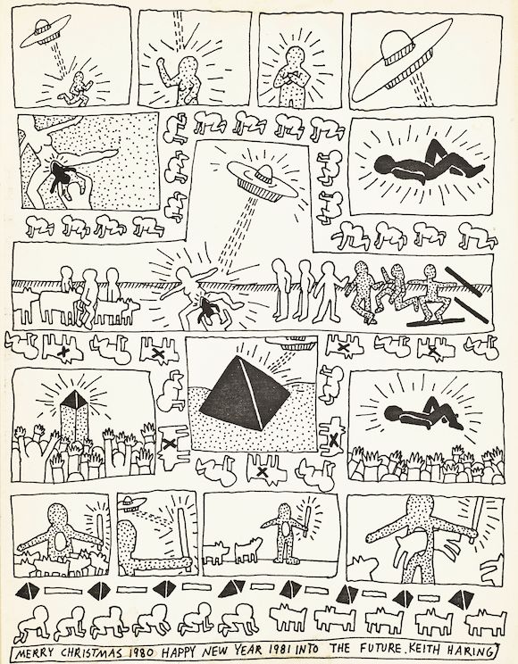 Bonhams : Keith Haring (1958-1990); Merry Christmas 1980 Happy New Year ...