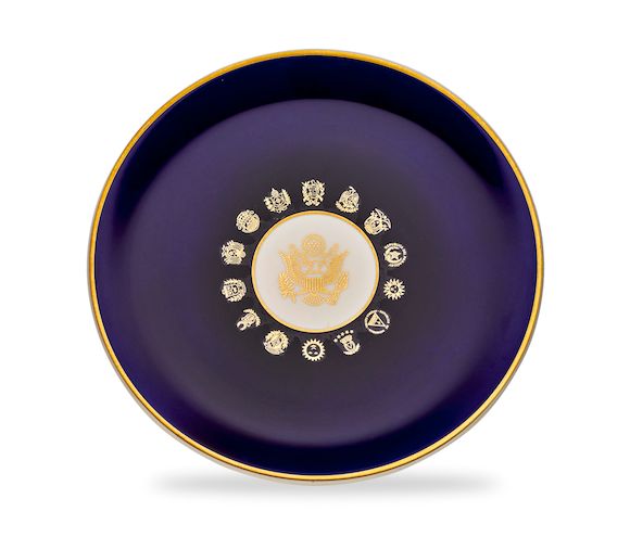 Bonhams : A JFK COBALT BLUE DINNER PLATE. A cobalt blue china plate ...