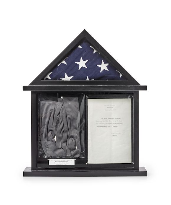 Bonhams : JFK'S FUNERAL: SHADOW BOX CONTAINING A US FLAG FLOWN OVER THE ...