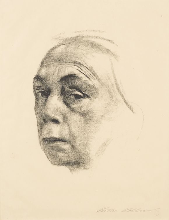 Bonhams : Käthe Kollwitz (1867-1945); Self-portrait (Selbstbildnis);
