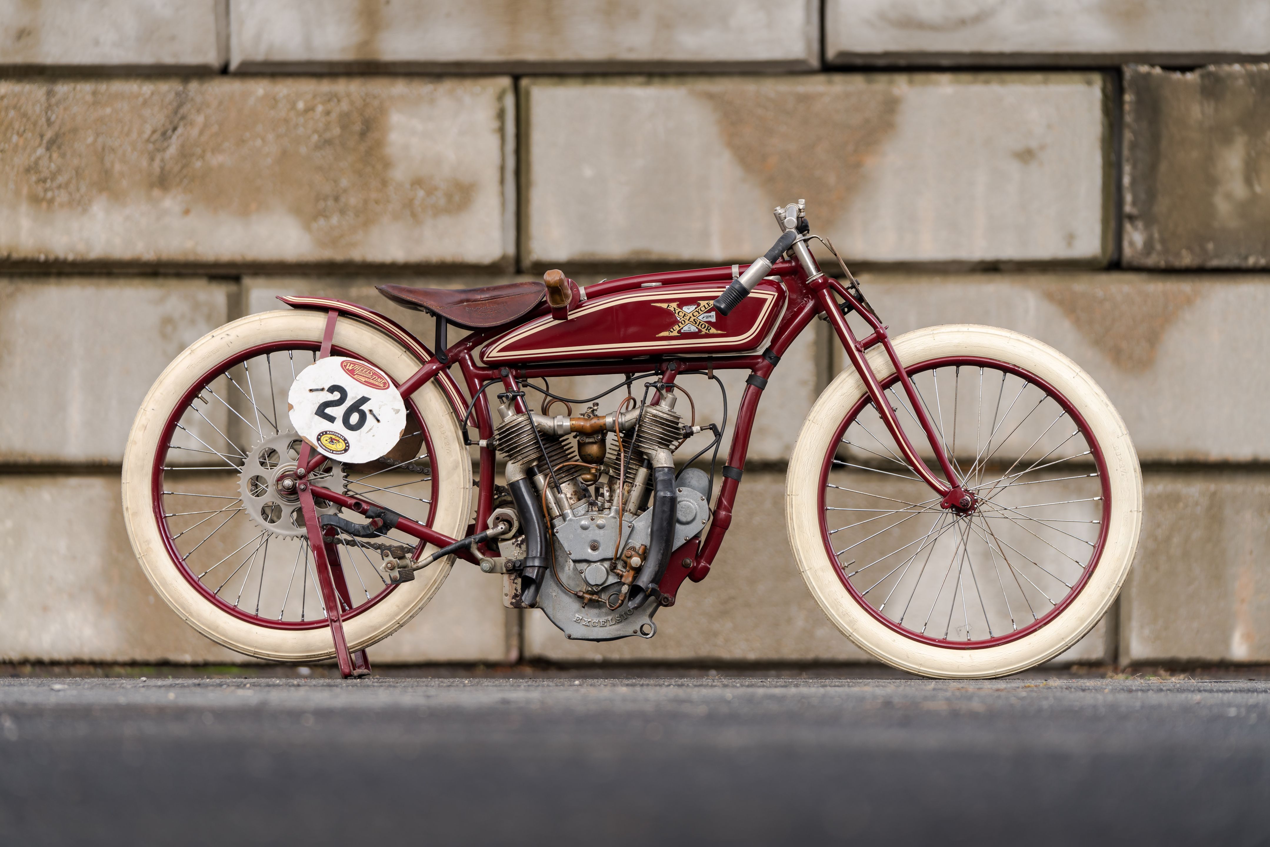 Bonhams Cars : 1916 Excelsior 61ci Twin Board Track Racing Motorcycle ...