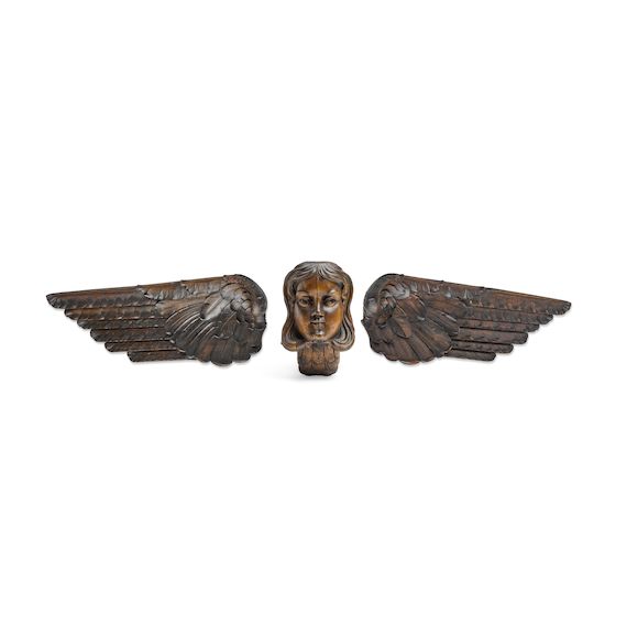 Bonhams : A Carved Oak Ship's Figurehead Depicting A Winged Angel19th ...
