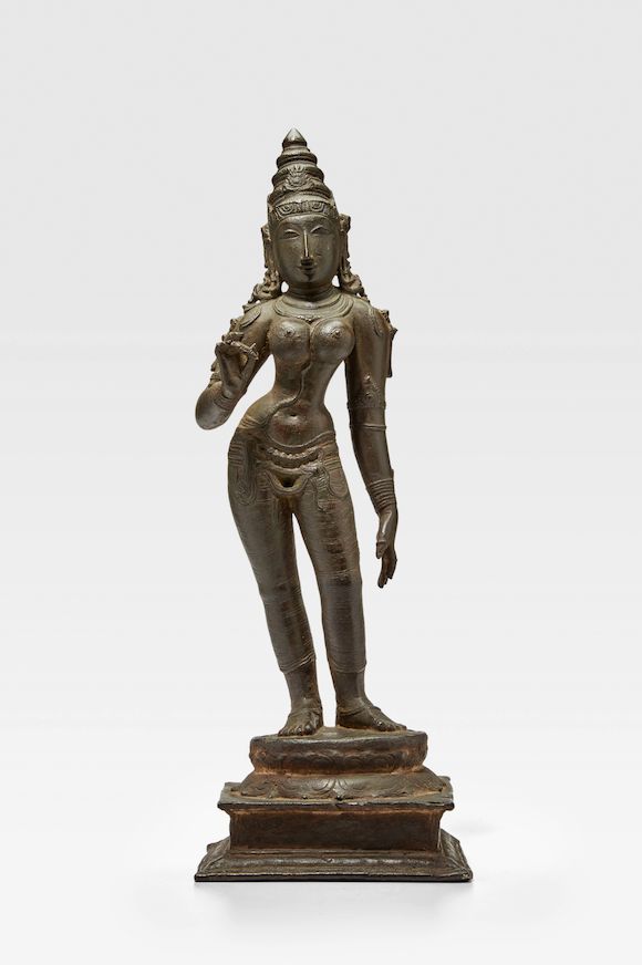 Bonhams : A COPPER ALLOY FIGURE OF PARVATI TAMIL NADU, CHOLA PERIOD ...