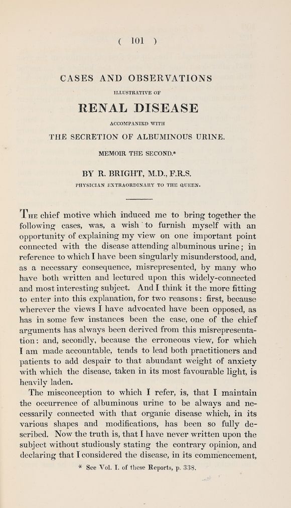 Bonhams : BRIGHT, RICHARD. 1789-1858. "Cases and Observations ...