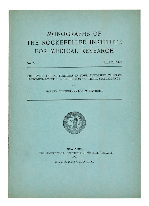Bonhams : CUSHING, HARVEY. 1869-1939. AND LEO M. DAVIDOFF. 1898-1975 ...